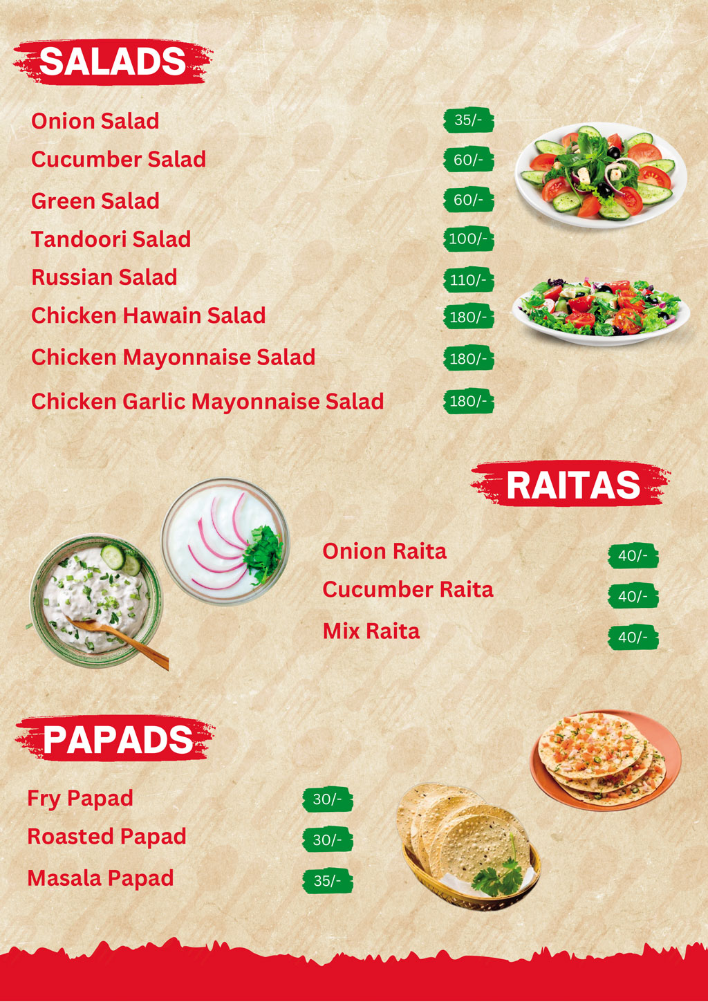 New Peacock Restaurant | Menu