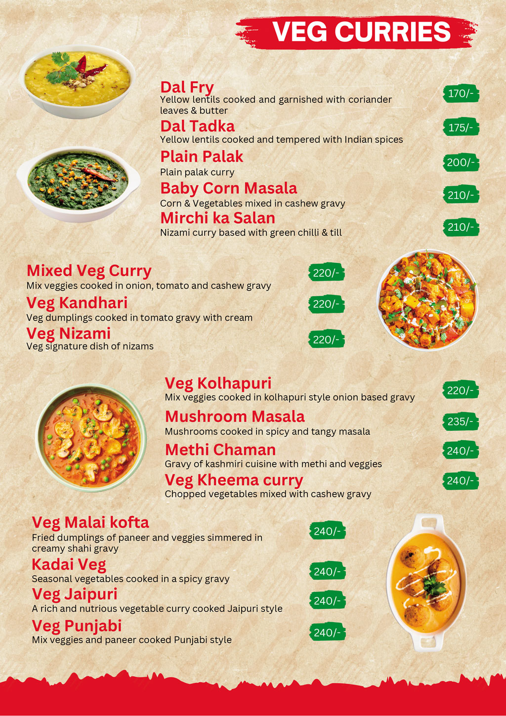 New Peacock Restaurant | Menu